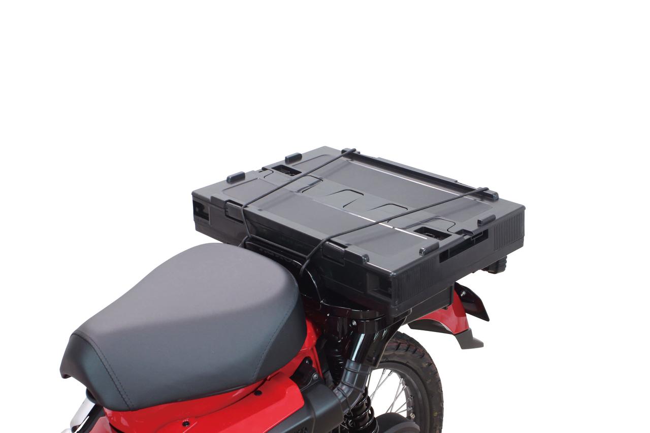 ホンダCT125・ハンターカブ乗りにおすすめしたい！ スペシャルパーツ武川の折りたたみ式キャリアコンテナ - webオートバイ