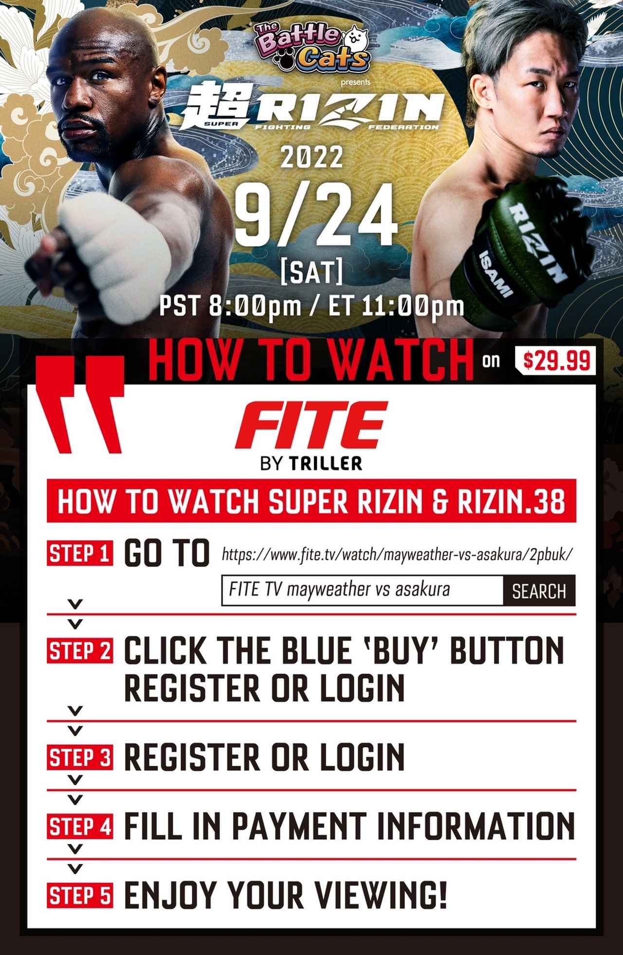 The Battle Cats presents SUPER RIZIN / SBC Shonan Beauty Clinic presents RIZIN.38 INFORMATION ...