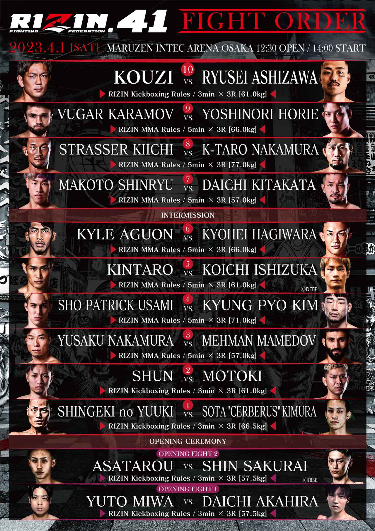 RIZIN.41 International Tickets & PPV - RIZIN FIGHTING FEDERATION オフィシャルサイト