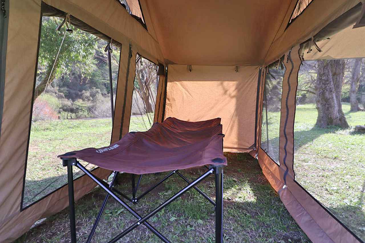 ユニフレームの小さなTCタープにハーフウォールを付けると2ルームっぽくなってめちゃ快適！ - SOTOBIRA