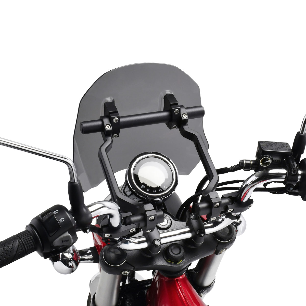 風を避けつつガジェットも付けられる、ZETAのDAX125専用マウントバー付きウィンドシールド - Off1.jp（オフワン・ドット・ジェイピー）